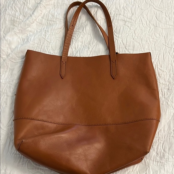 J. Crew | Bags | J Crew Brown Leather Tote Bag Minimalist Design | Poshmark